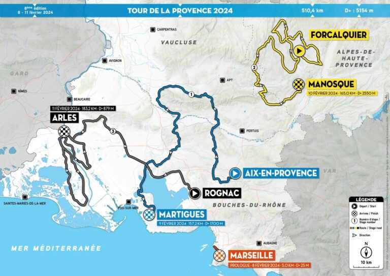 Tour Provenza: Recorrido, perfiles de etapa y dorsales - Ciclo21