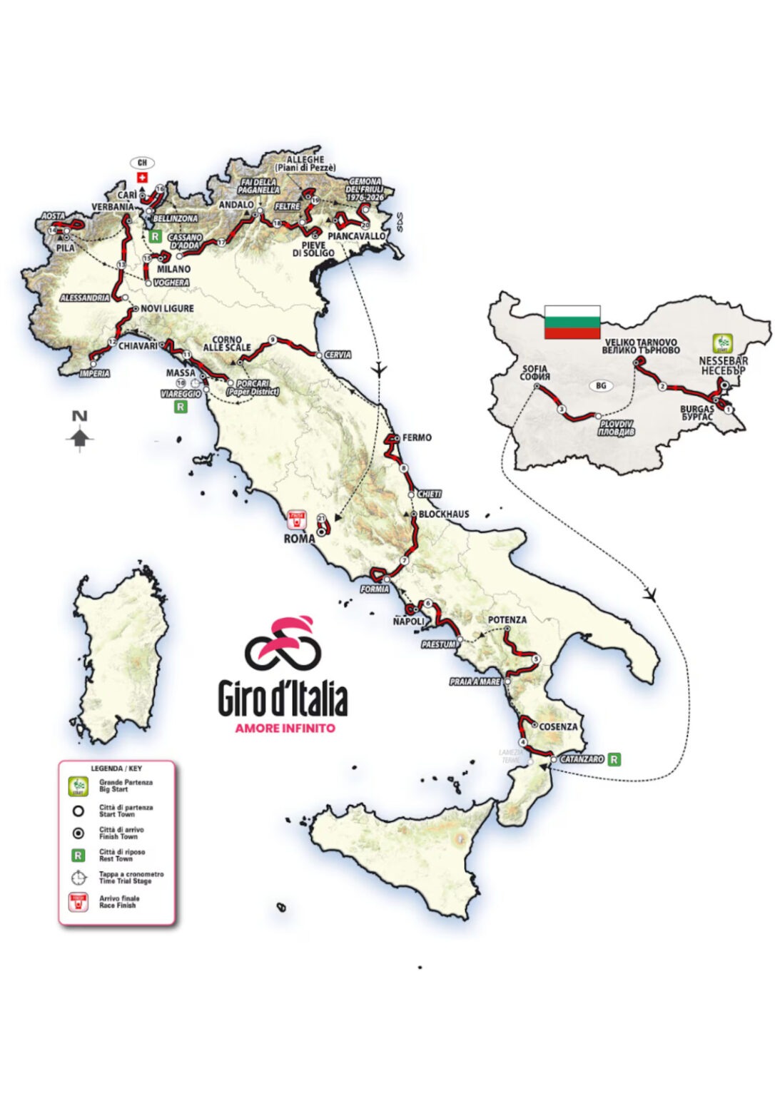 Giro Italia 2026: Recorrido y perfiles de etapa - Ciclo21